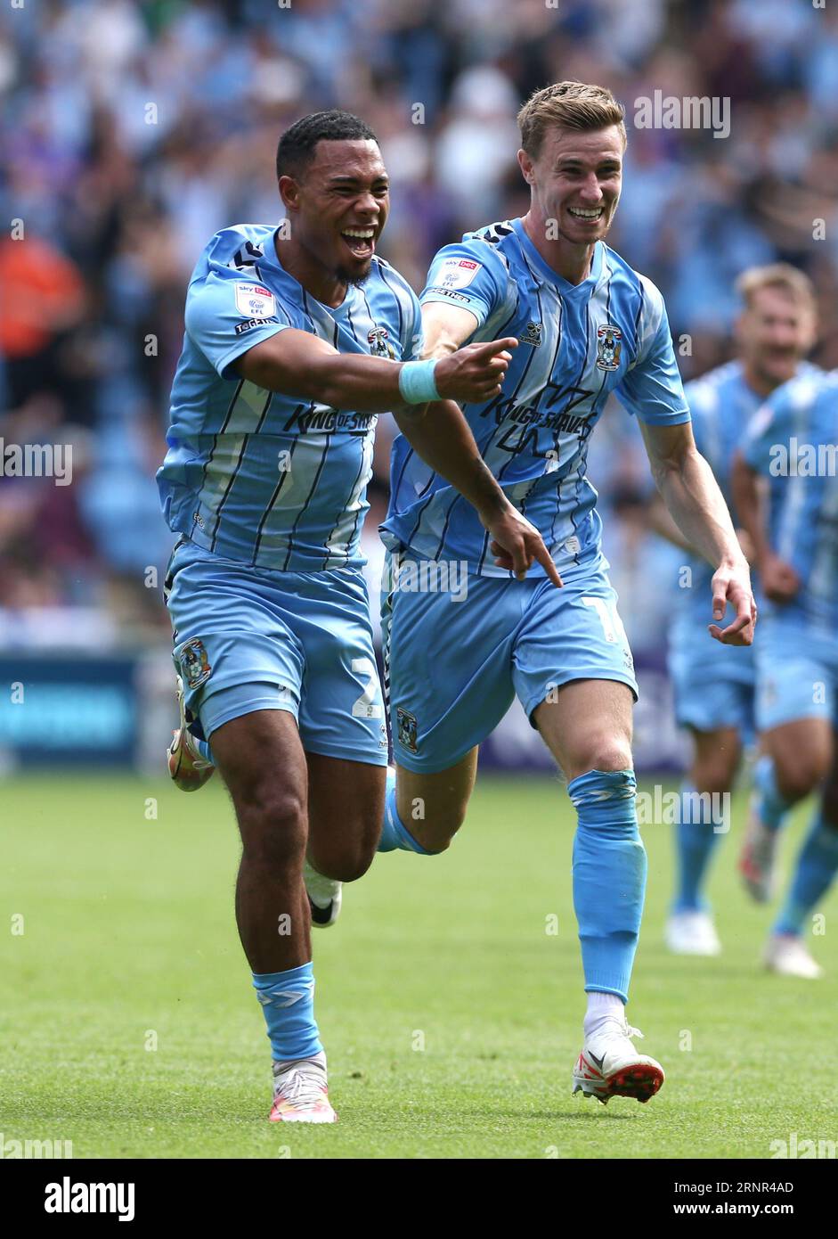 Coventry City's Milan van Ewijk (right)celebrates after scoring their ...