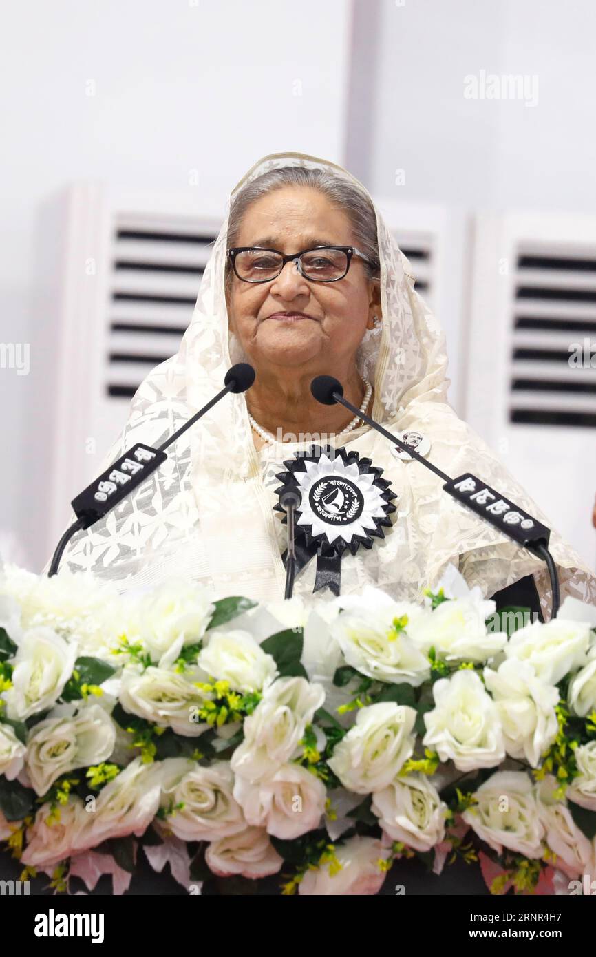 Dhaka, Bangladesh - September 01, 2023: Prime Minister Sheikh Hasina is ...