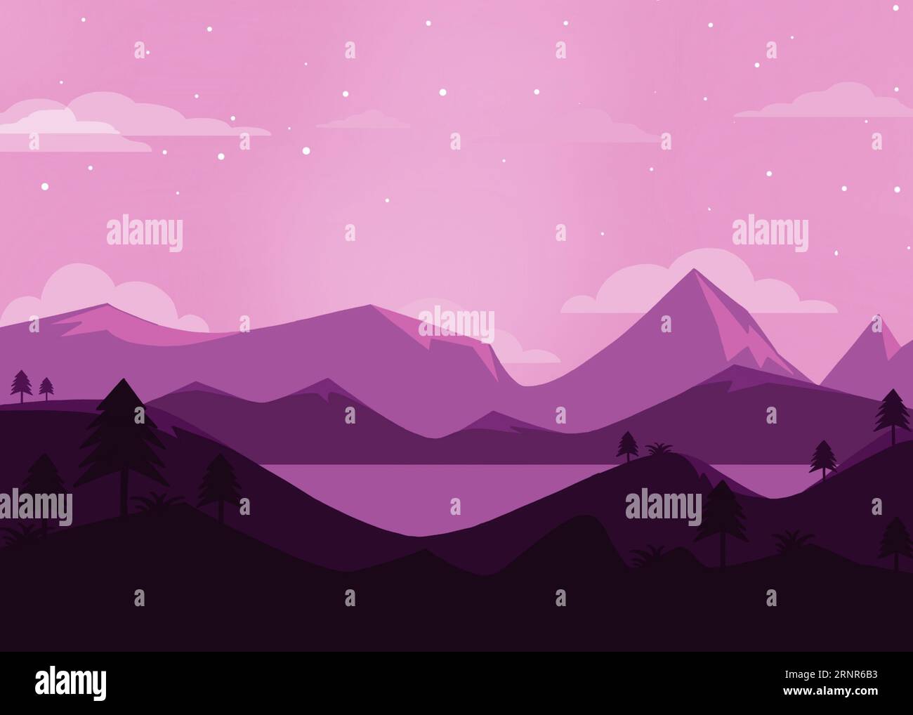 Cartoon Drawing of the sun rising in the Mountains on a crisp, cool ...