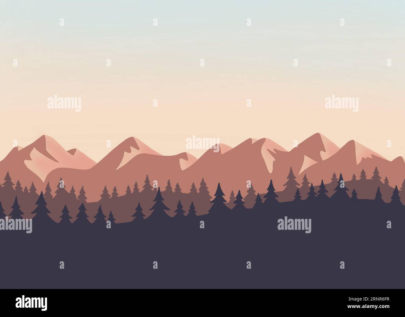 Cartoon Drawing of the sun rising in the Mountains on a crisp, cool ...