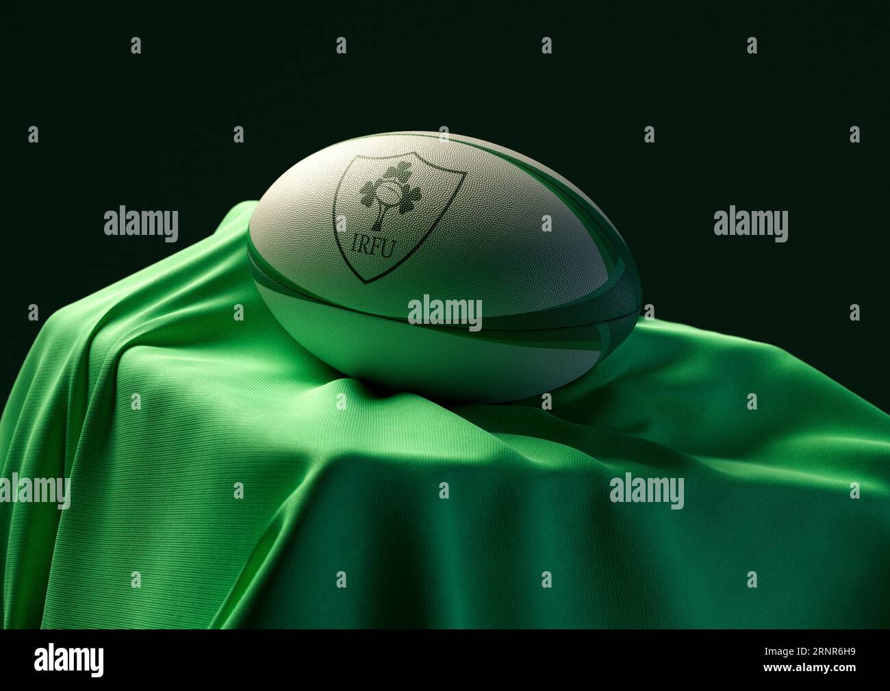 September 2, 2023 - Bristol, United Kingdom: A 3D render of a rugby ...