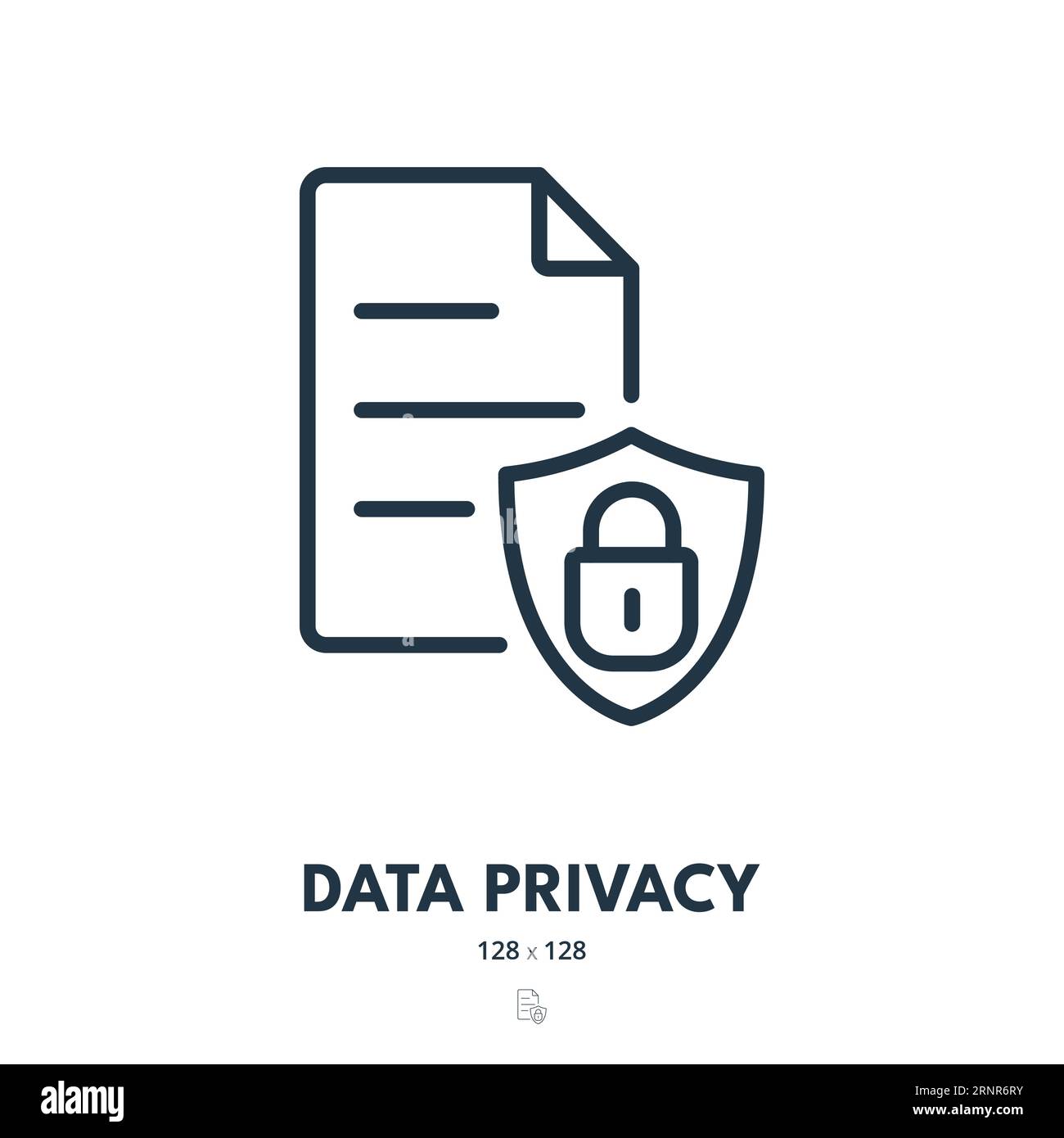 Data Privacy Icon. Security, Safety, Protection. Editable Stroke. Simple Vector Icon Stock ...