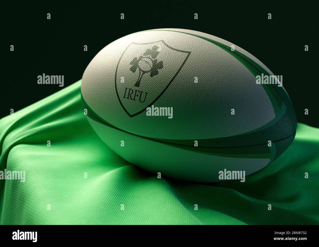 September 2, 2023 - Bristol, United Kingdom: A 3D render of a rugby ...