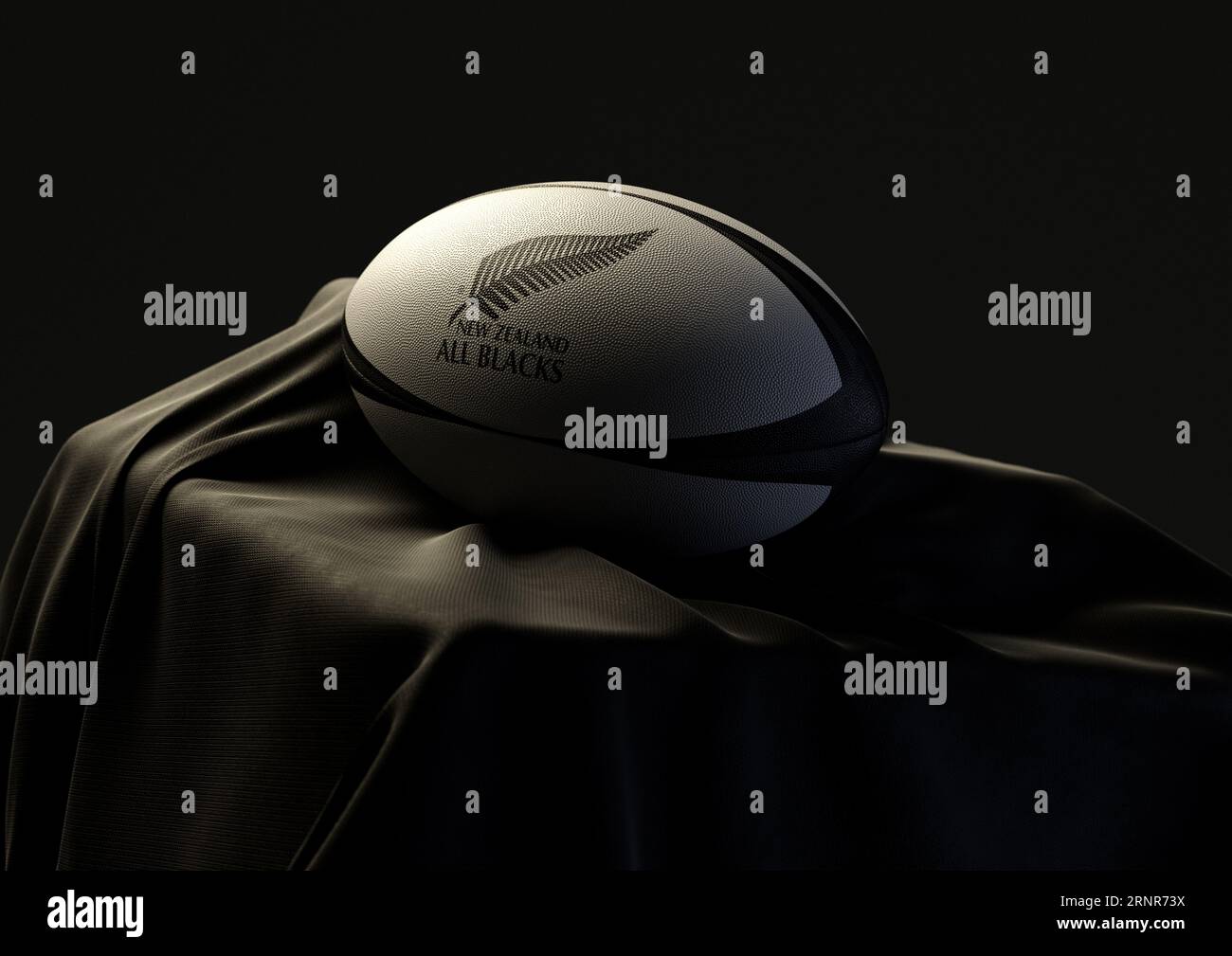 September 2, 2023 - Bristol, United Kingdom: A 3D render of a rugby ...