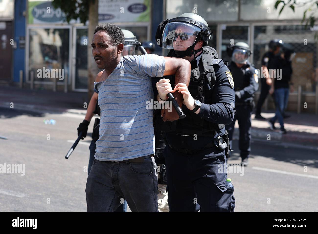 Tel Aviv, Israel. 02nd Sep, 2023. Israeli police officers arrest an ...