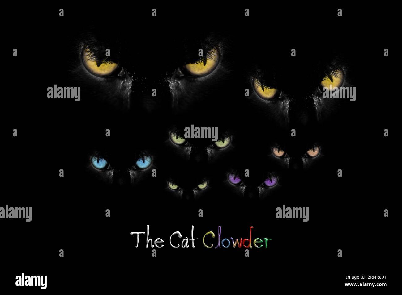 The Clowder Cats Design - Scary cat eyes showing up in the dark. Evil ...