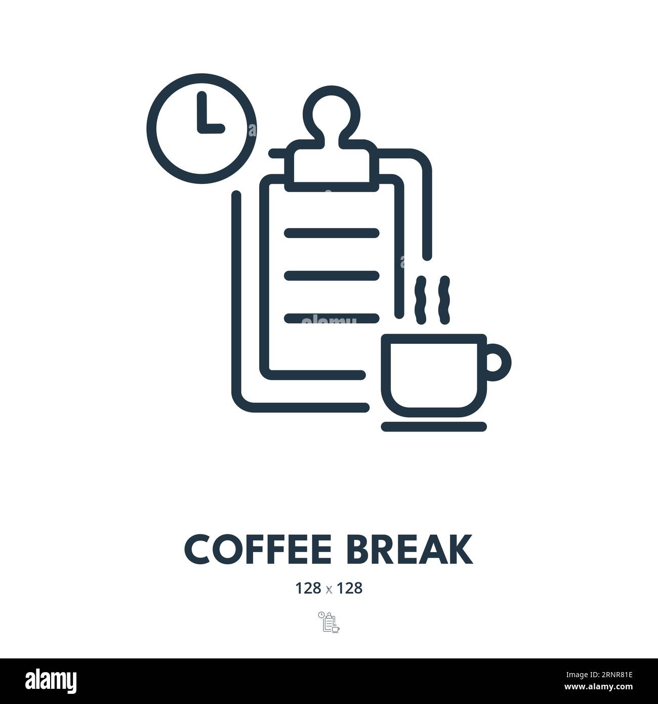Coffee Break Icon. Cup, Drink, Business. Editable Stroke. Simple Vector ...