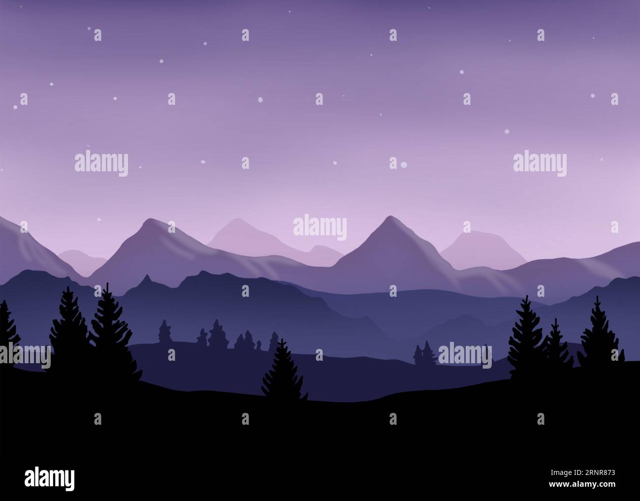 Cartoon Drawing of the sun rising in the Mountains on a crisp, cool ...