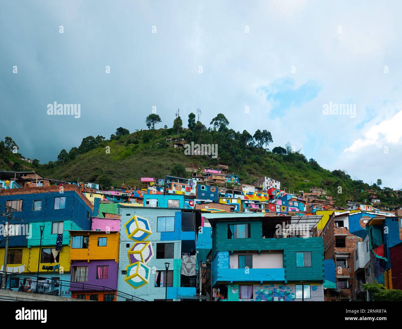 Medellín, Colombia - May 28 2023: Colorful Houses in a Protection Area ...