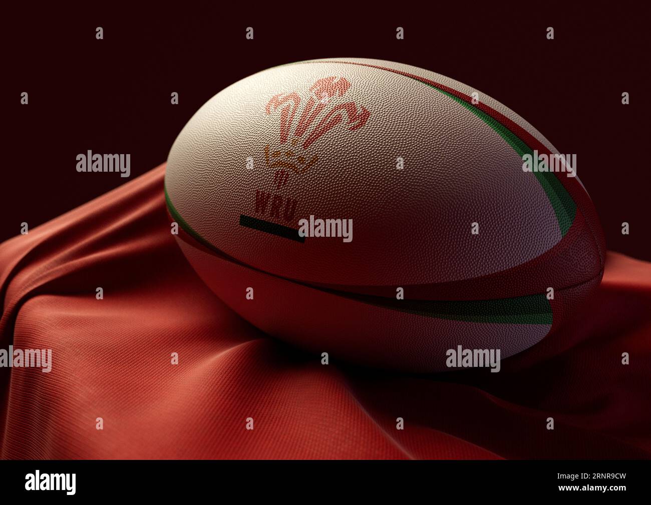 September 2, 2023 - Bristol, United Kingdom: A 3D render of a rugby ...