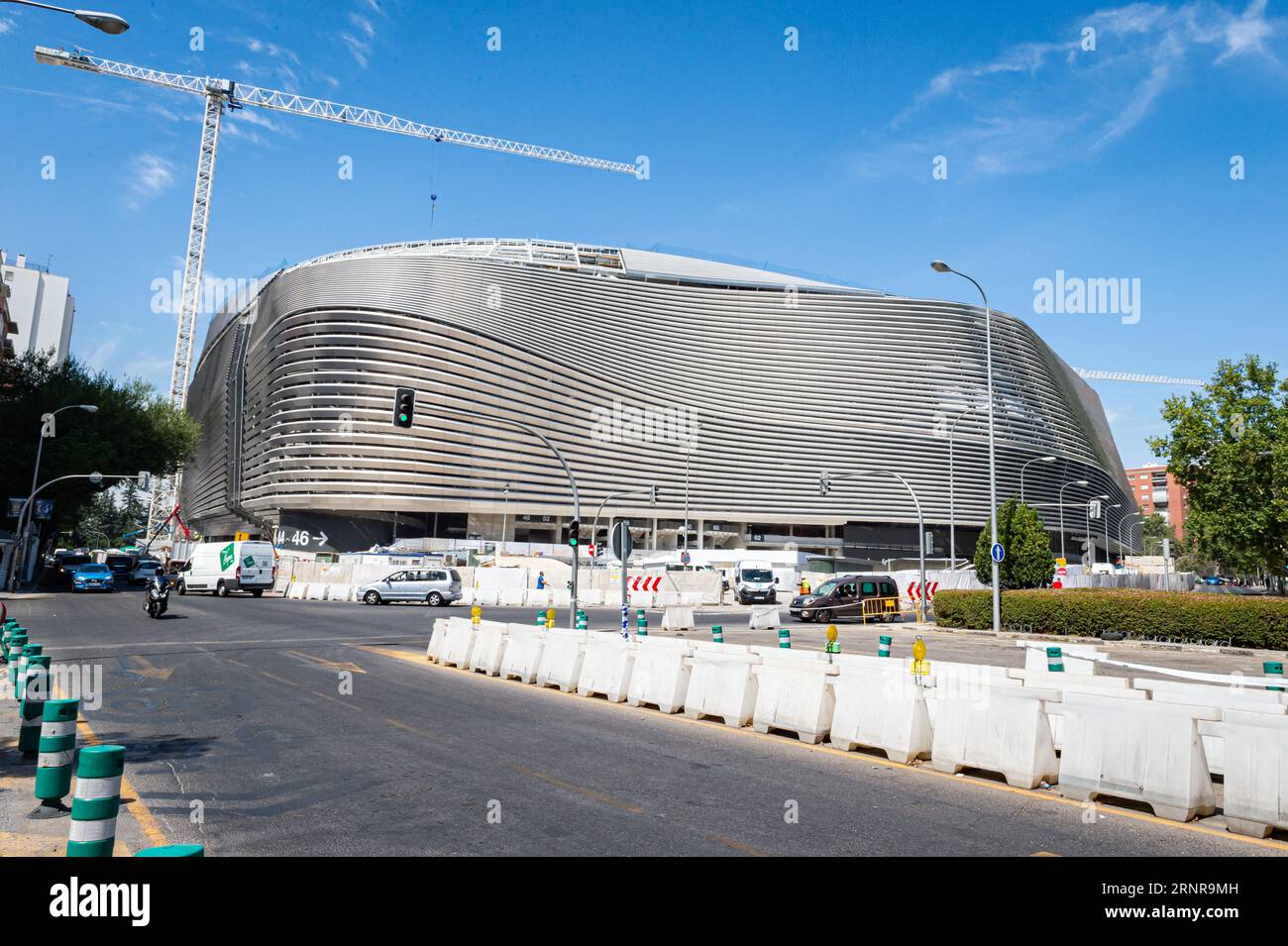 A view of the work in progress of the Santiago Bernabeu stadium the day ...