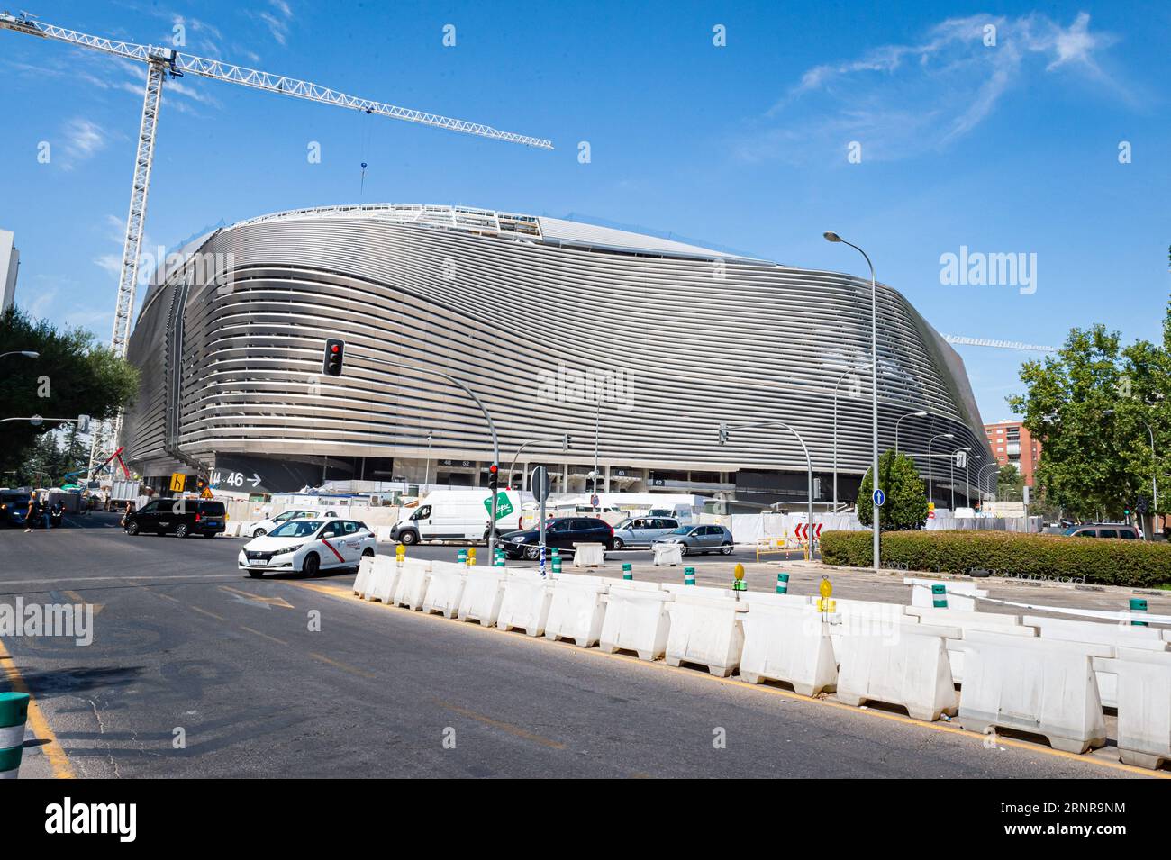View of work in progress at Santiago Bernabeu stadium the day before ...
