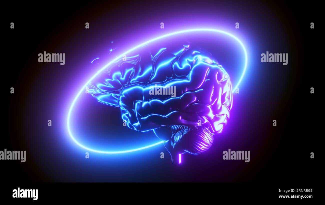 Metallic brain, illustration Stock Photo - Alamy