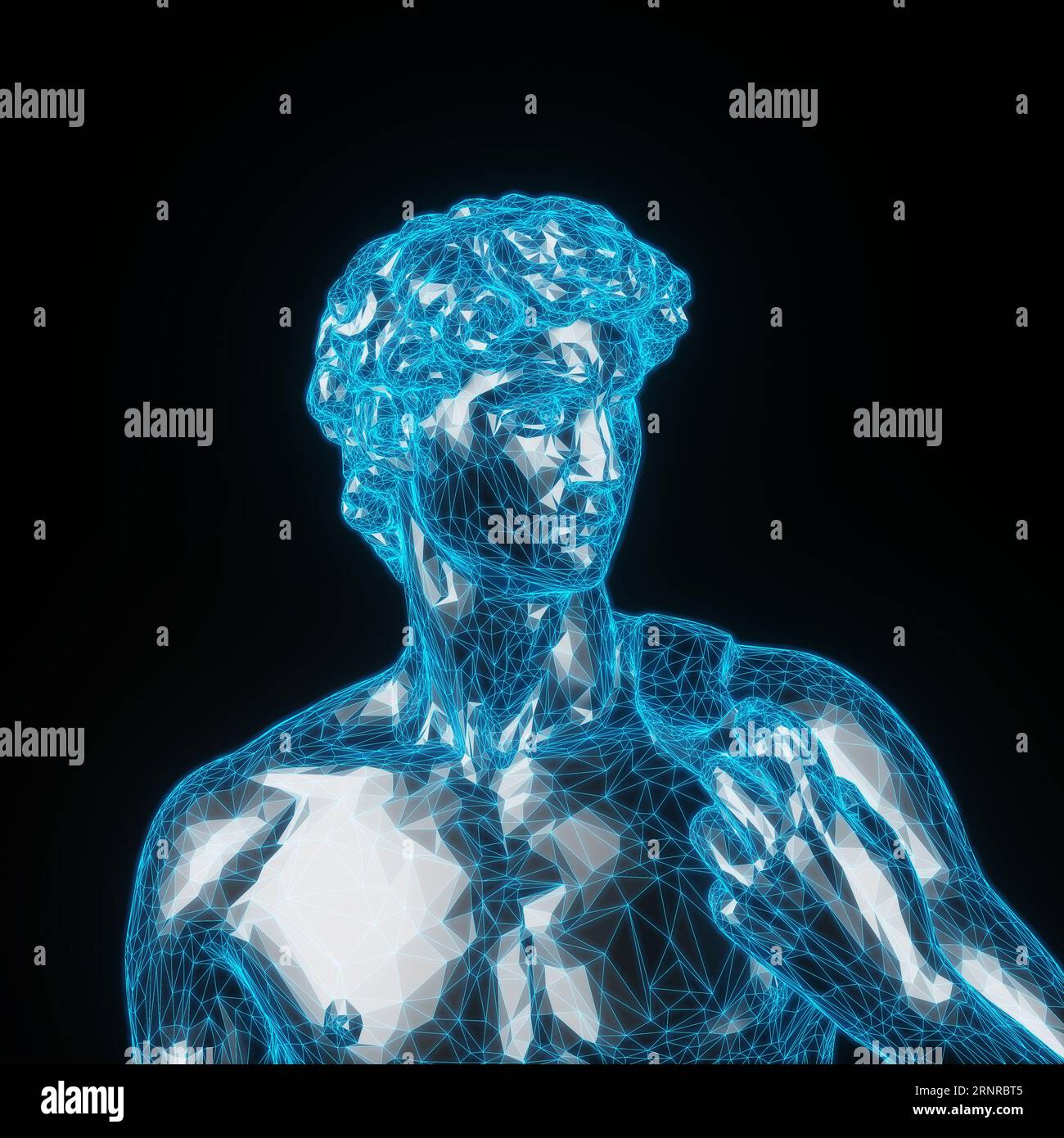 Wireframe David statue, illustration Stock Photo - Alamy