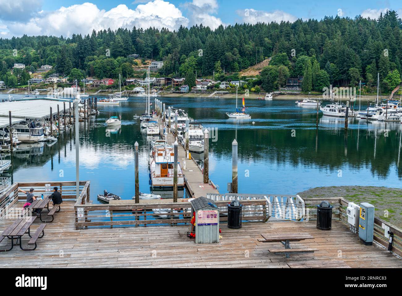Boats are moored at a marina in Gig Harbor, Washington Stock Photo - Alamy