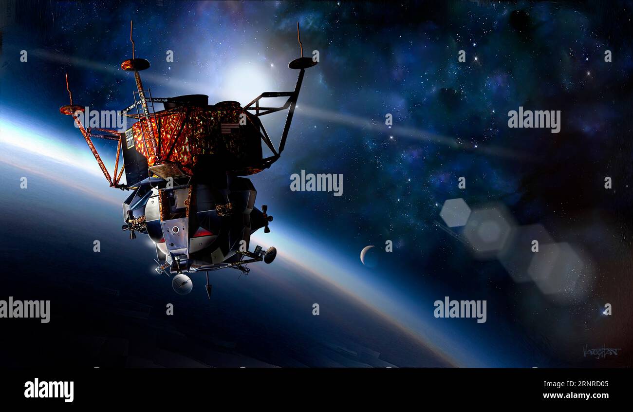 Apollo 9 Lunar Module test, illustration Stock Photo - Alamy