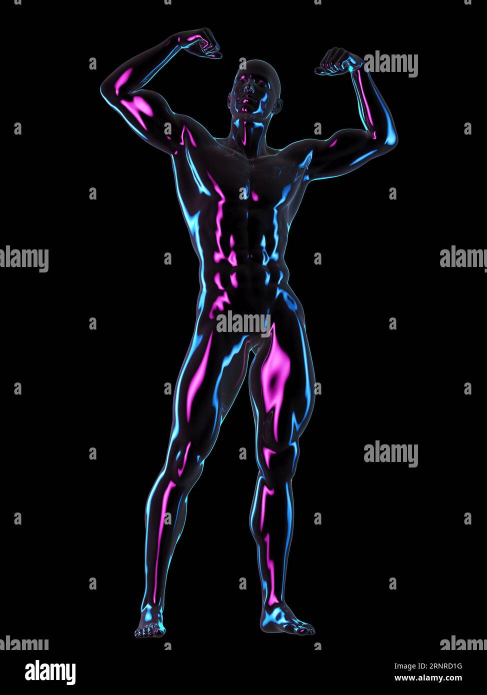 Muscular male body, illustration Stock Photo - Alamy