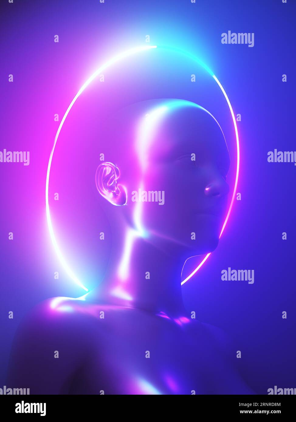 Female head, illustration Stock Photo - Alamy