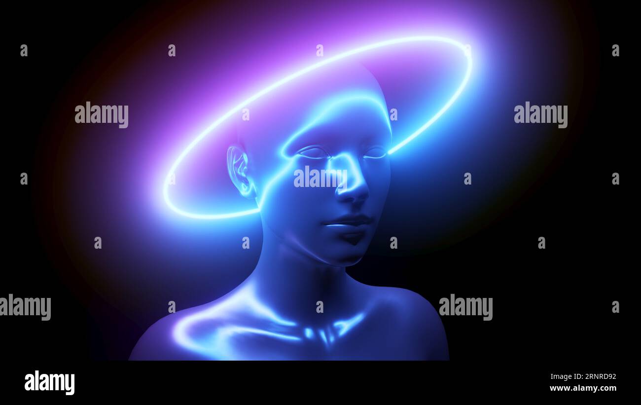 Female head, illustration Stock Photo - Alamy