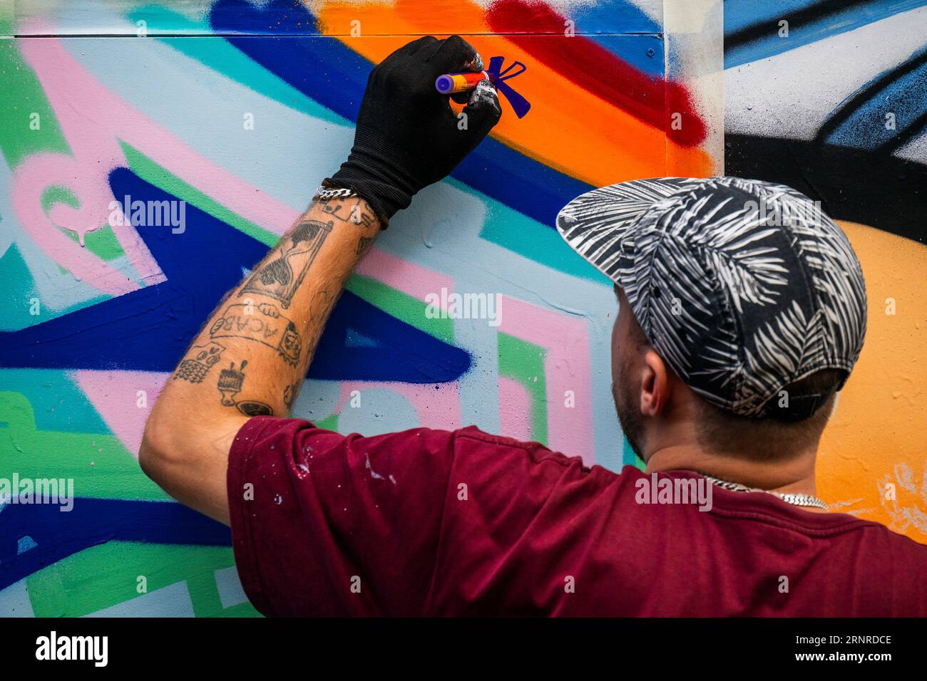 London, UK. 2nd Sep, 2023. Zed in the Clouds completes his work ...