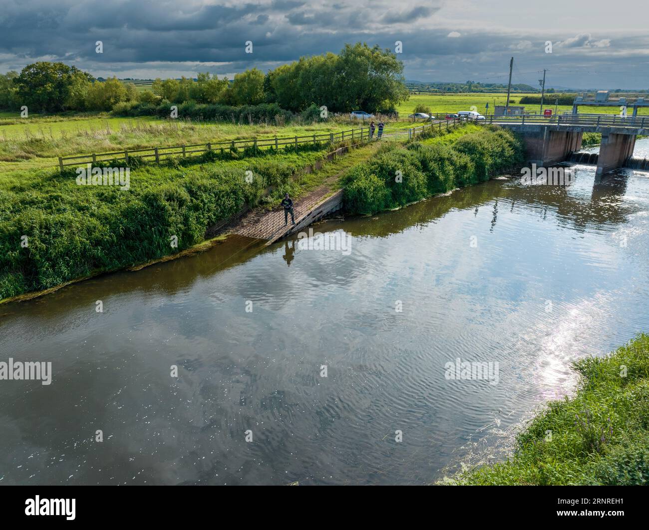 An aerial view of Somerset Levels near to the village of North Curry in ...