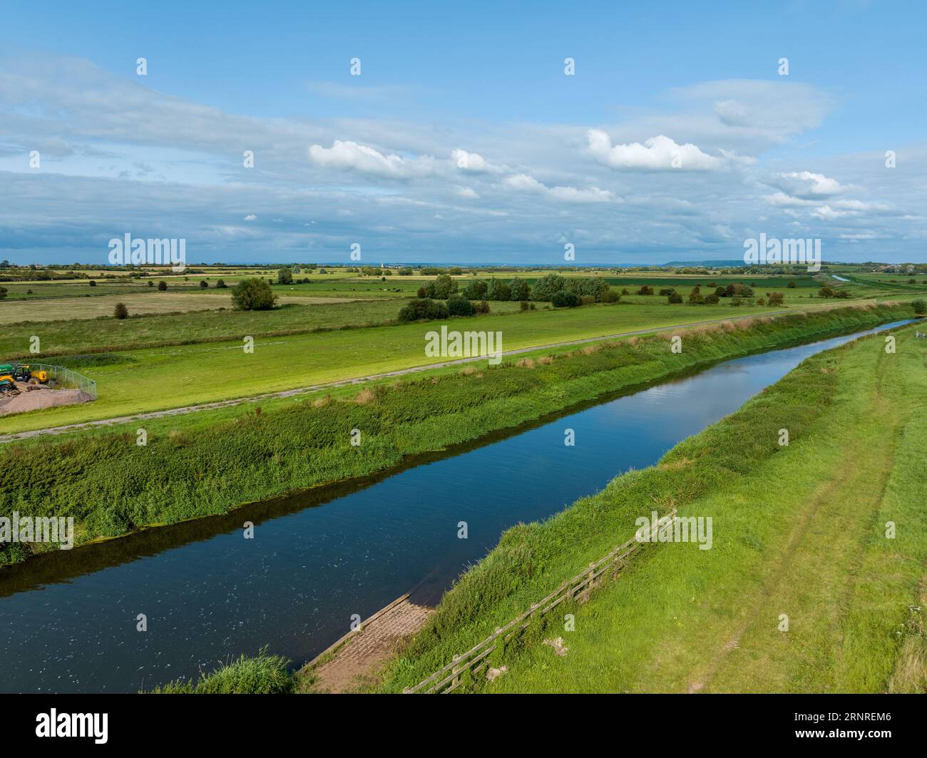 An aerial view of Somerset Levels near to the village of North Curry in ...