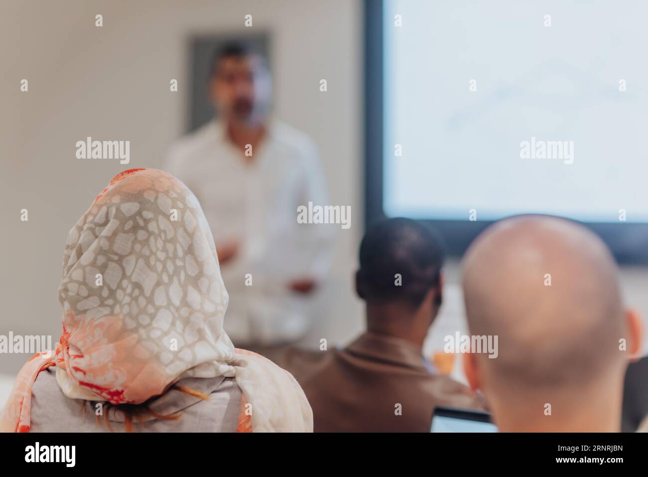 Multicultural business people having training at the classroom. Back ...