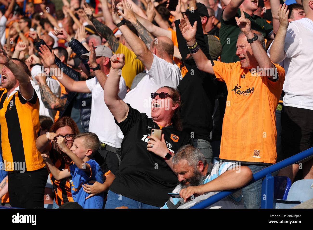 Hull City fans celebrate at full time during the Sky Bet Championship ...