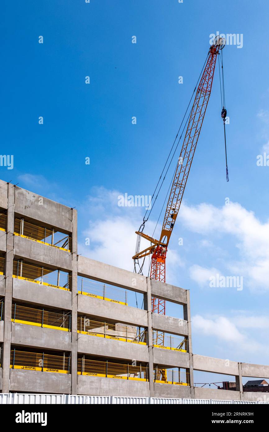 Multi storey car park under construction in town centre of Crewe Cheshire UK Stock Photo - Alamy
