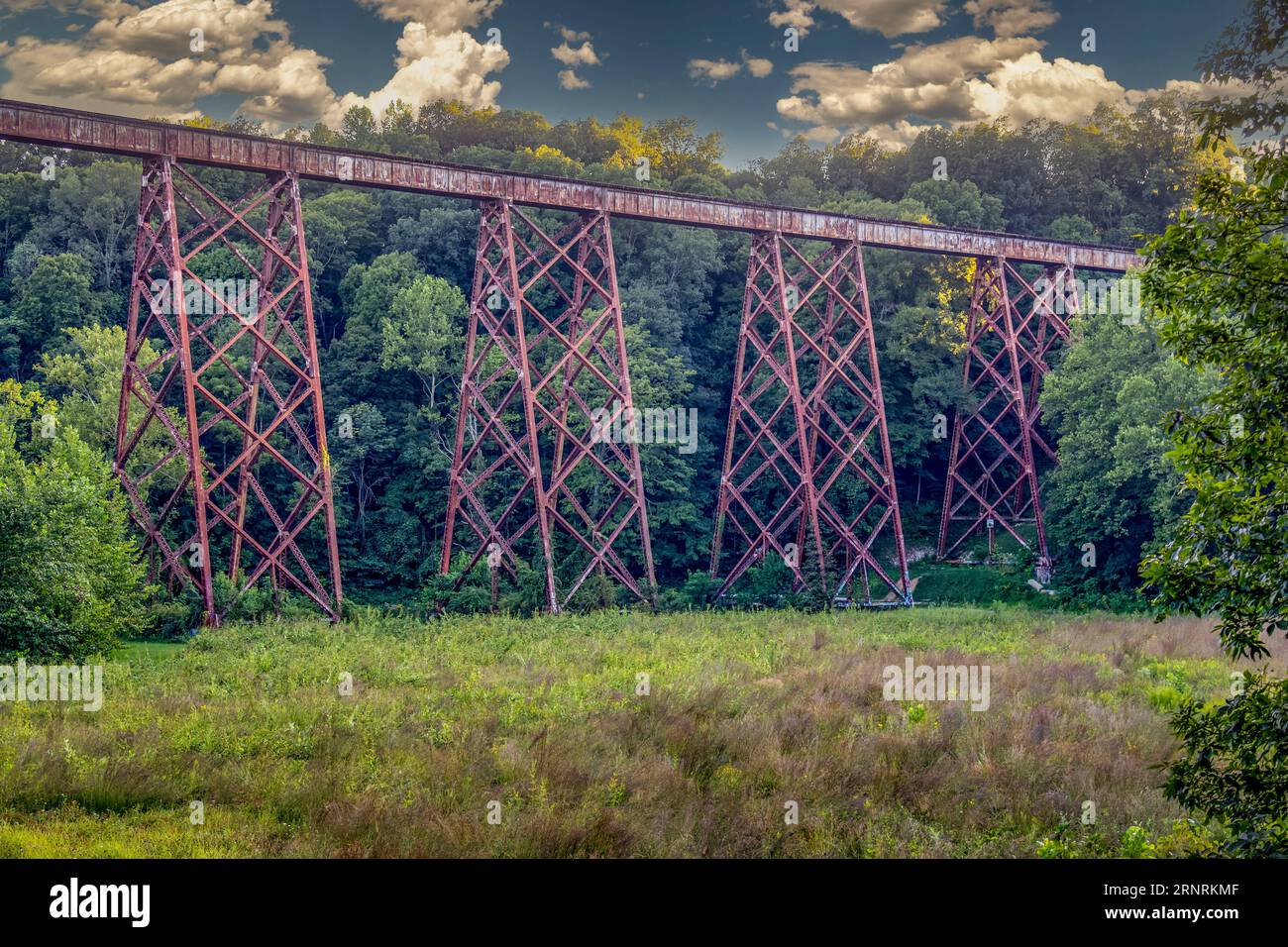 tulip train trestle bridge tracks indiana Stock Photo - Alamy