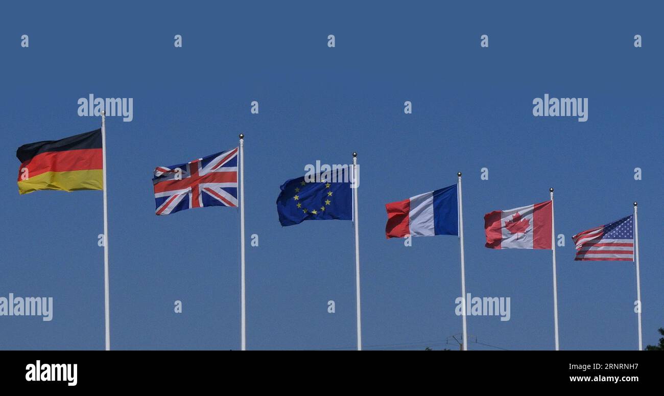 Waving flags europe hi-res stock photography and images - Alamy