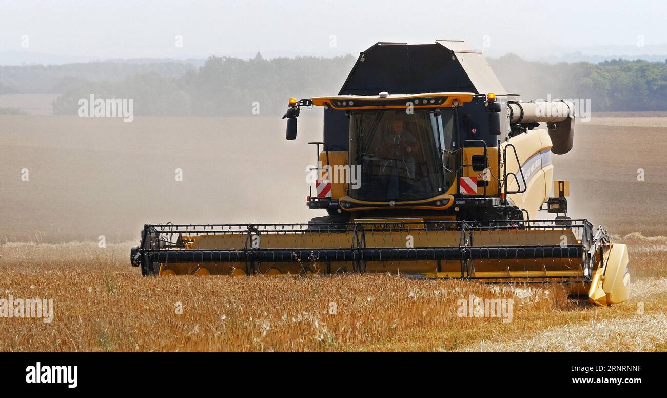 Combine harvester near basly in hi-res stock photography and images - Alamy