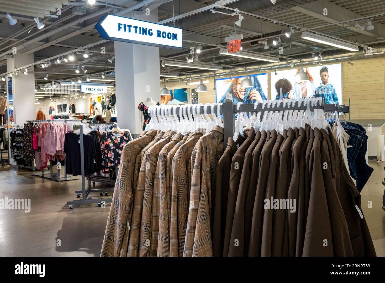 Old Navy store in Times Square features young women's clothing, New York City, USA 2023 Stock ...
