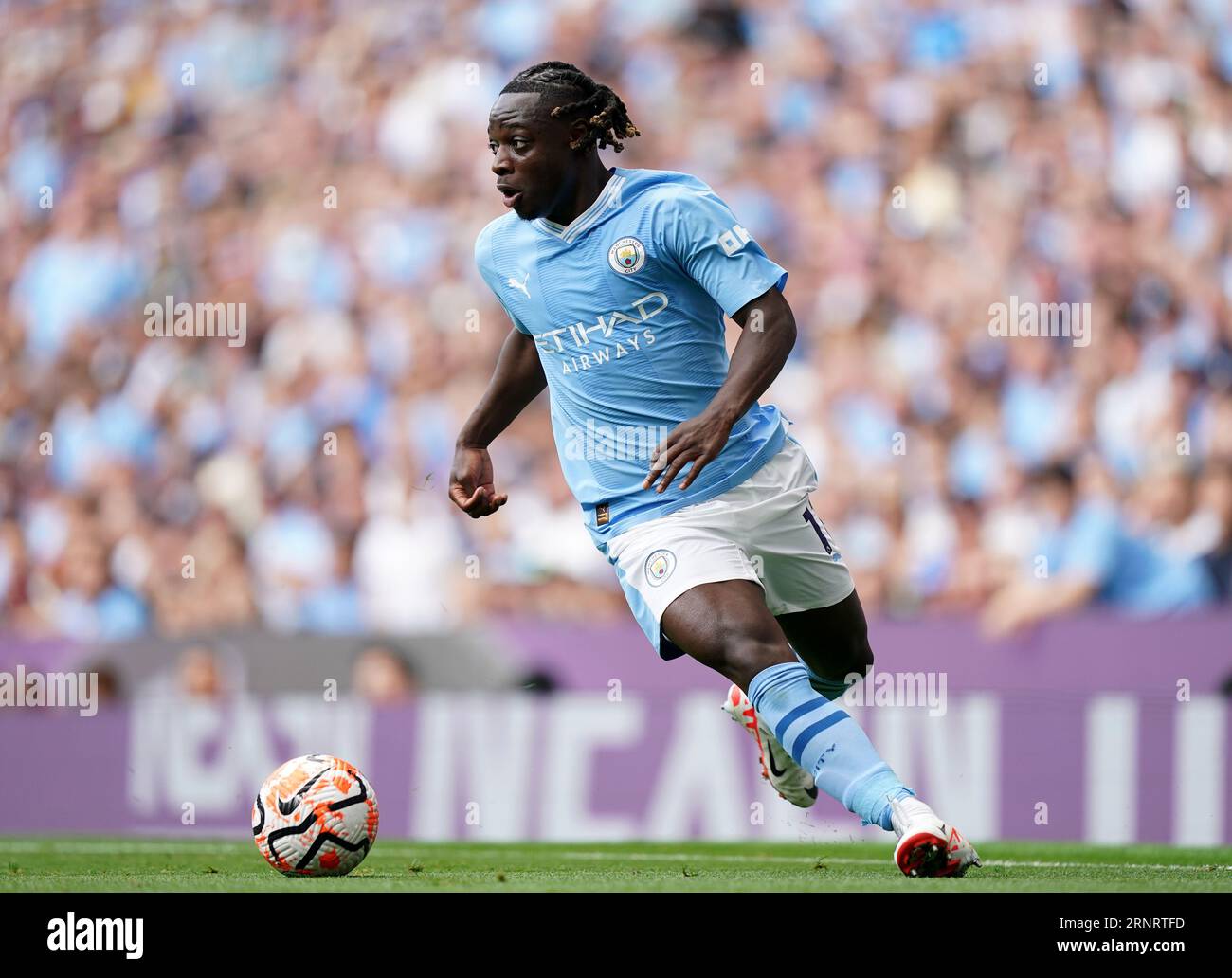 Manchester City's Jeremy Doku during the Premier League match at the ...