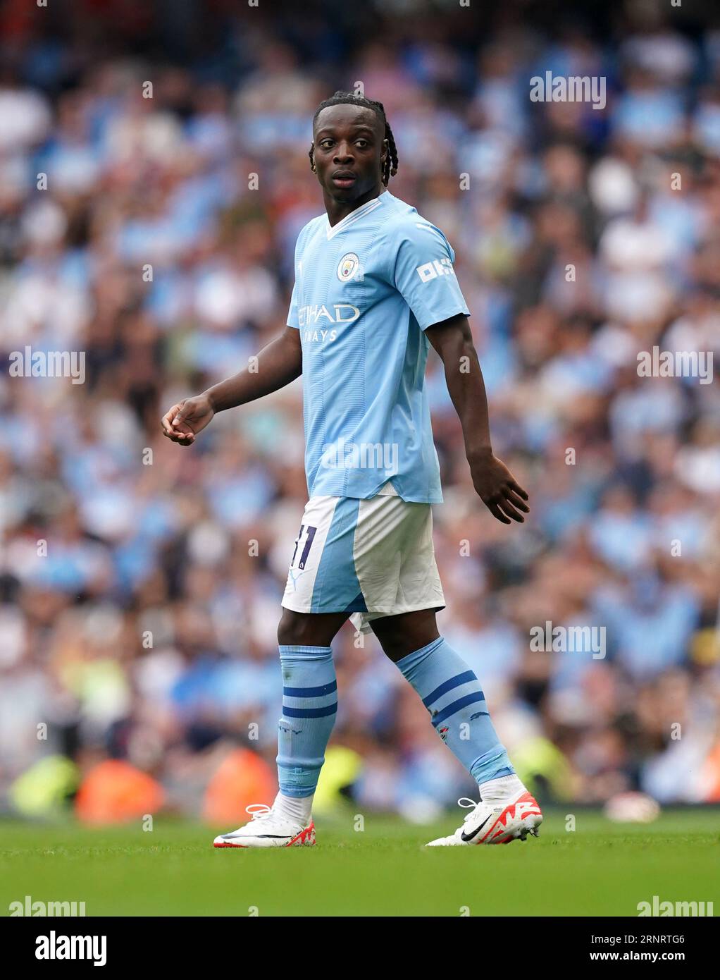 Manchester City's Jeremy Doku during the Premier League match at the ...