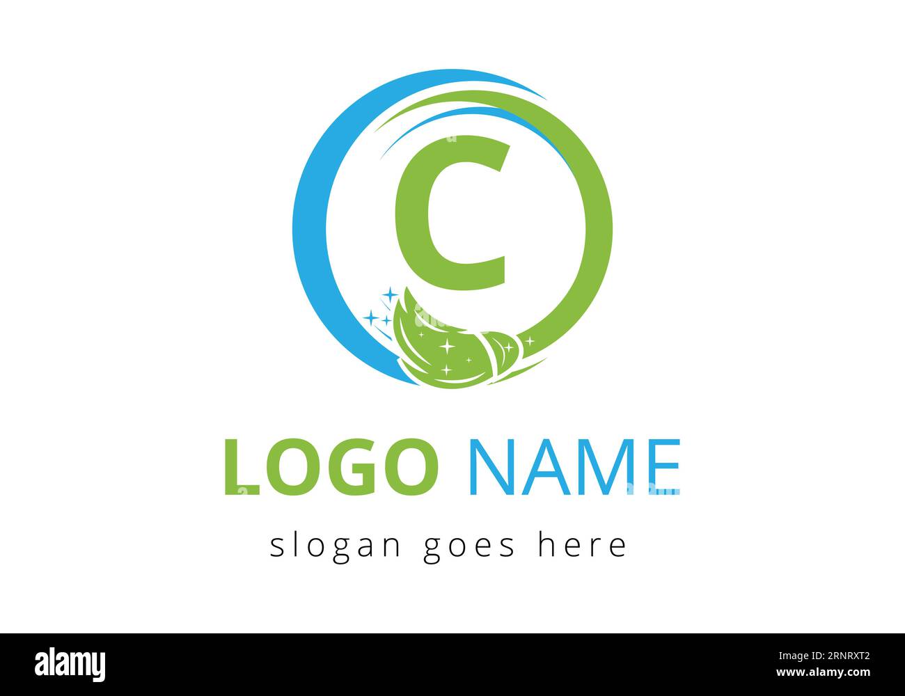 Letter C Cleaning Service Logo Design Concept With Clean Brush Symbol ...