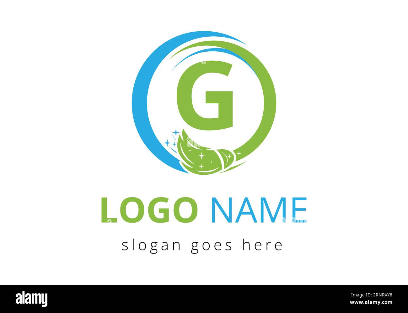 Letter G Cleaning Service Logo Design Concept With Clean Brush Symbol ...