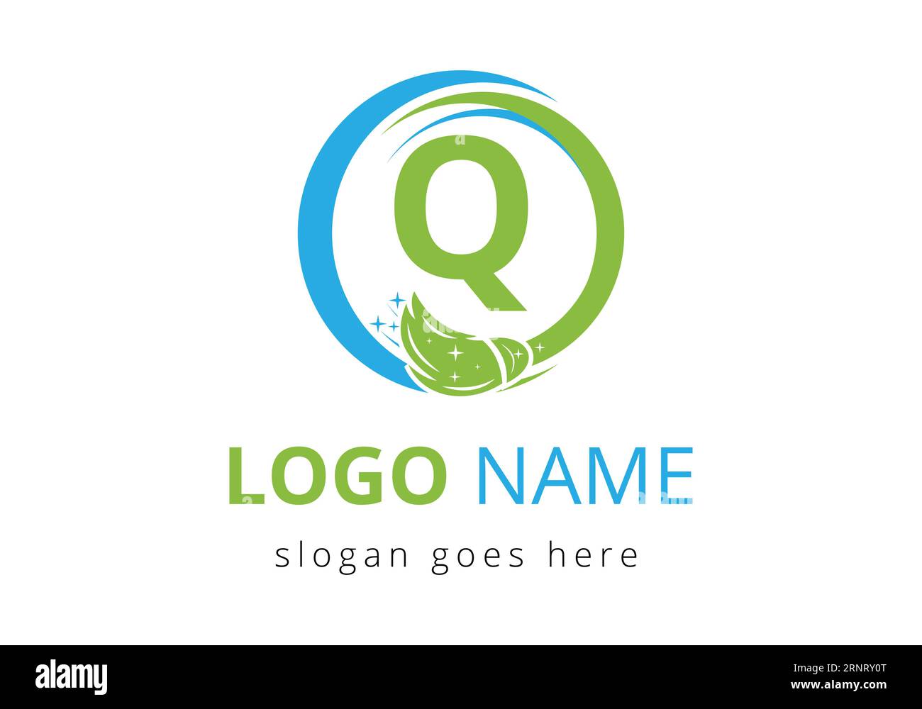 Letter Q Cleaning Service Logo Design Concept With Clean Brush Symbol ...