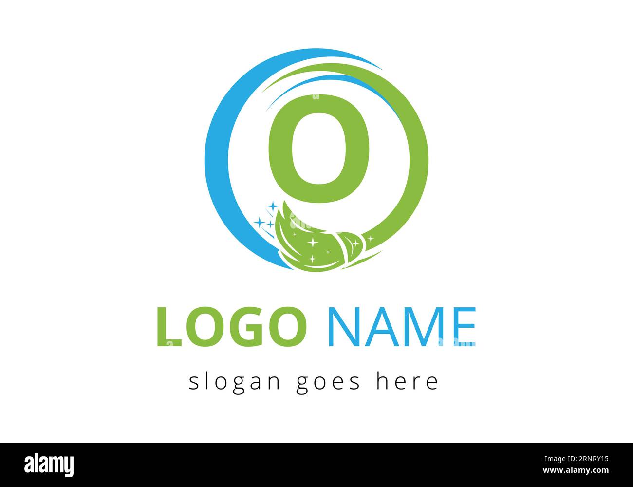 Letter O Cleaning Service Logo Design Concept With Clean Brush Symbol ...