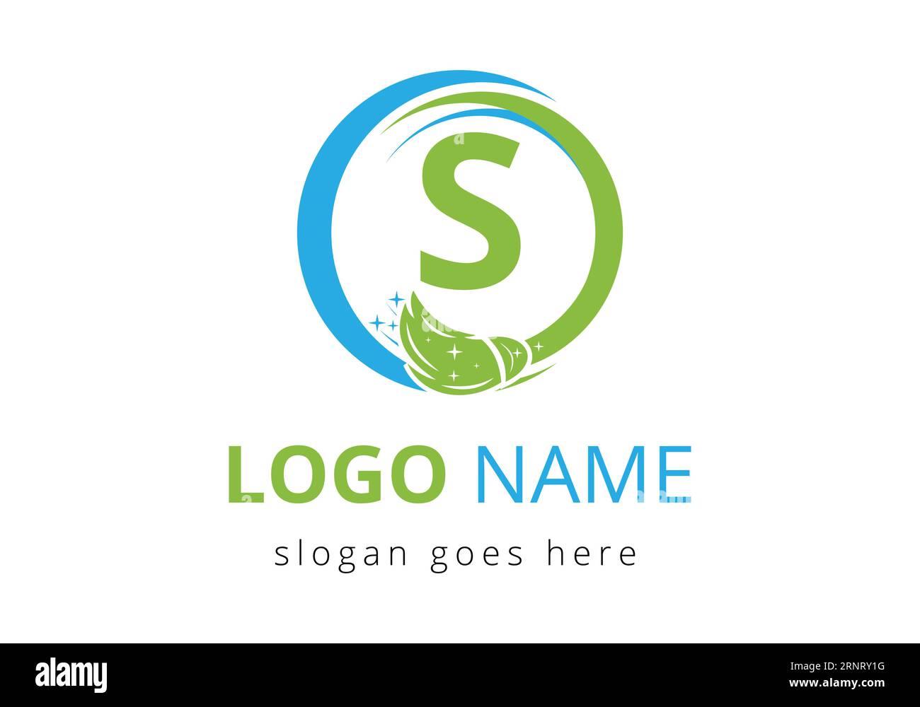 Letter S Cleaning Service Logo Design Concept With Clean Brush Symbol ...