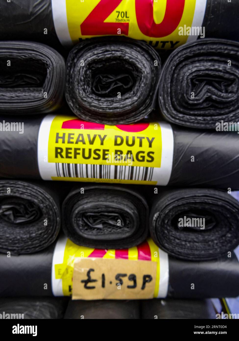 Found close up still life of heavy duty refuge bags as made patterns ...