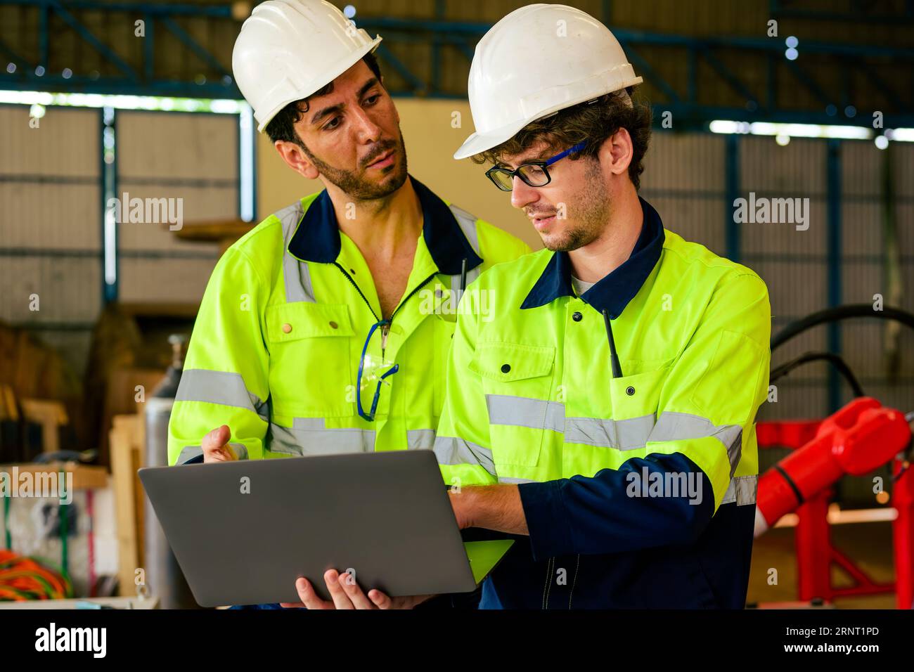 Group of professional mechanical engineer team checking and repairing ...