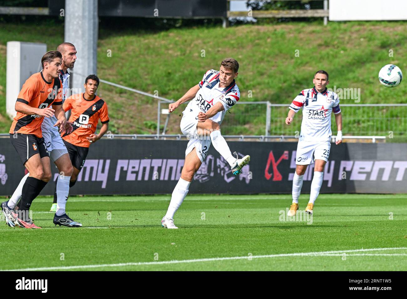 Deinze, Belgium. 02nd Sep, 2023. Reno Wilmots (24) of FC Liege with the ...