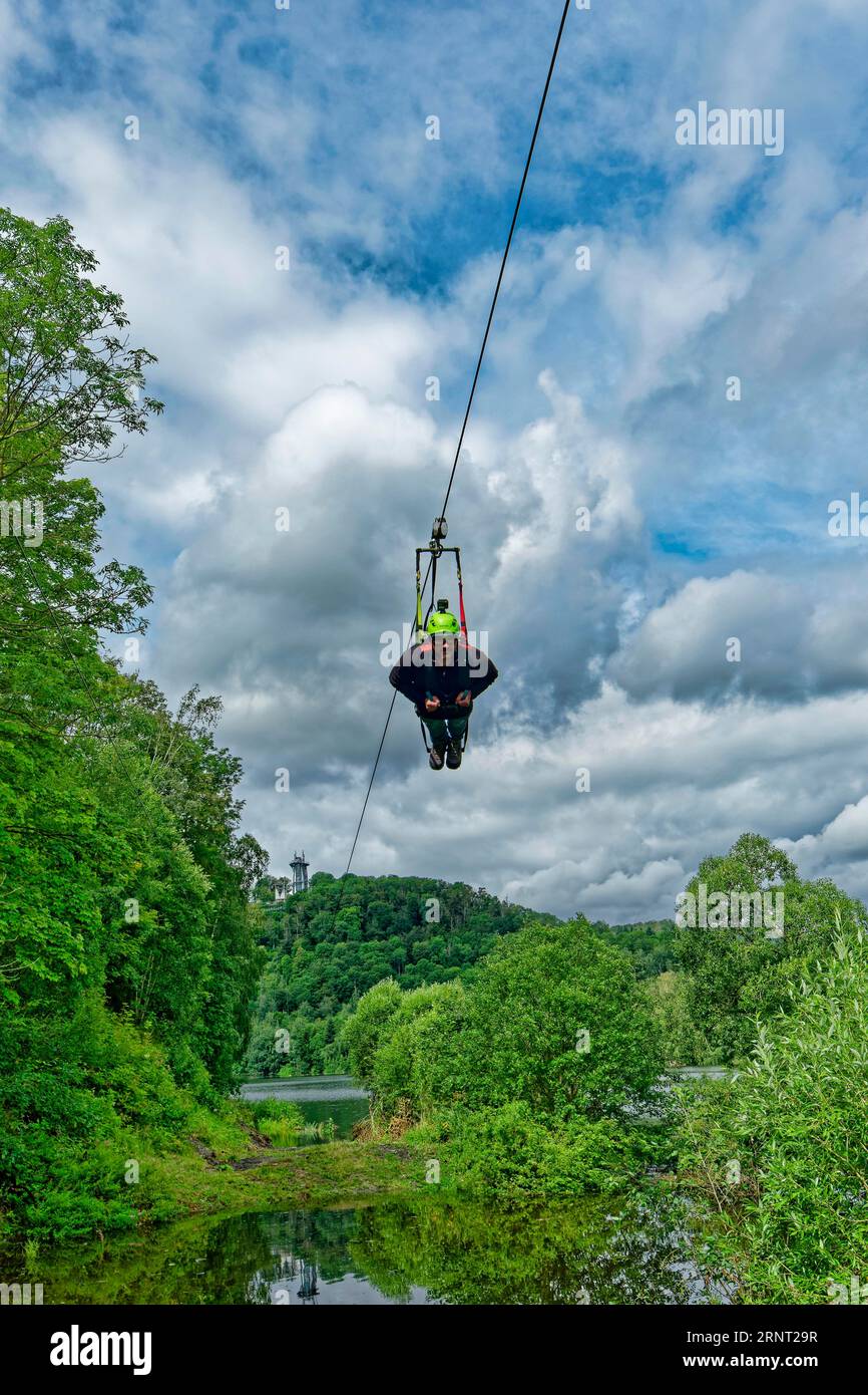 Megazipline, Europe's largest double rope slide over the Rappbode dam ...