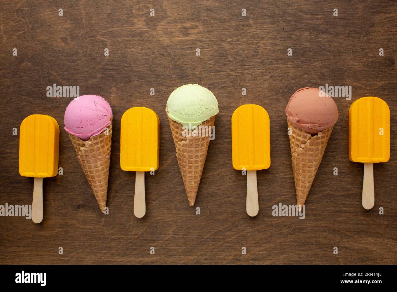 Ice cream stick cones Stock Photo - Alamy