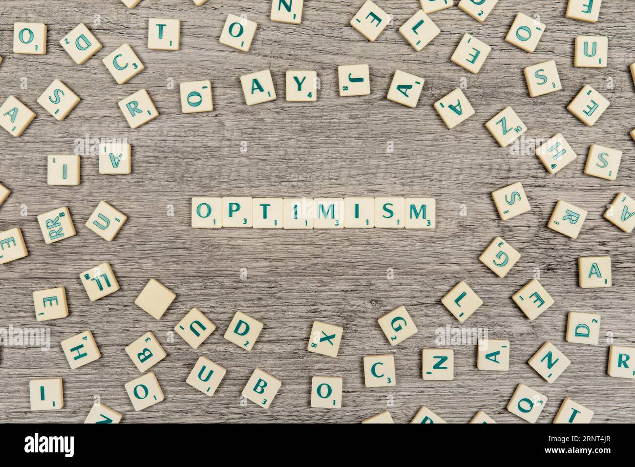 Letters forming word optimism Stock Photo - Alamy