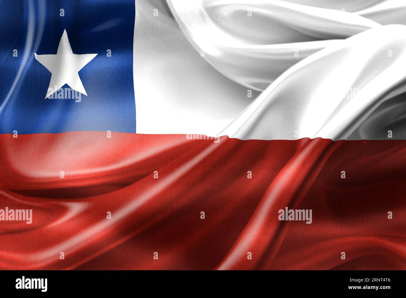 Chile Flag - Realistic Waving Fabric Flag Stock Photo - Alamy