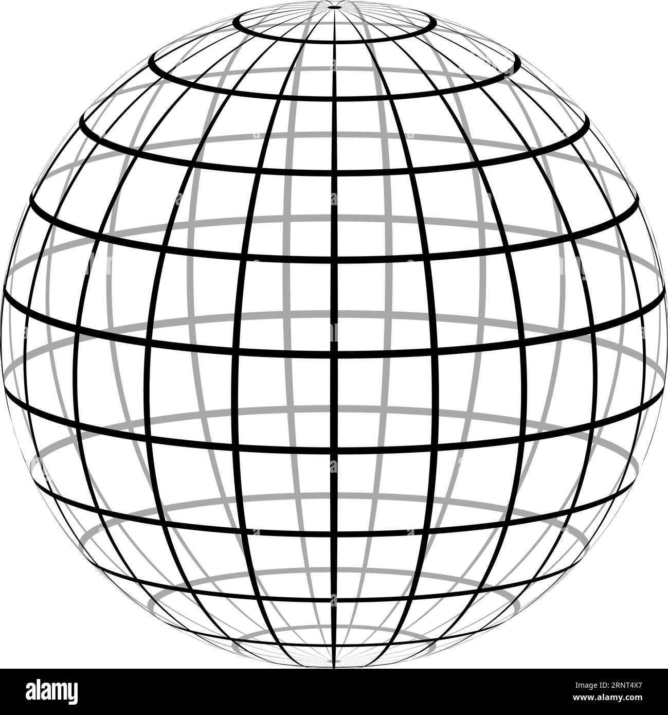 Graticule 3d globe, Meridian parallel field lines wire template ...