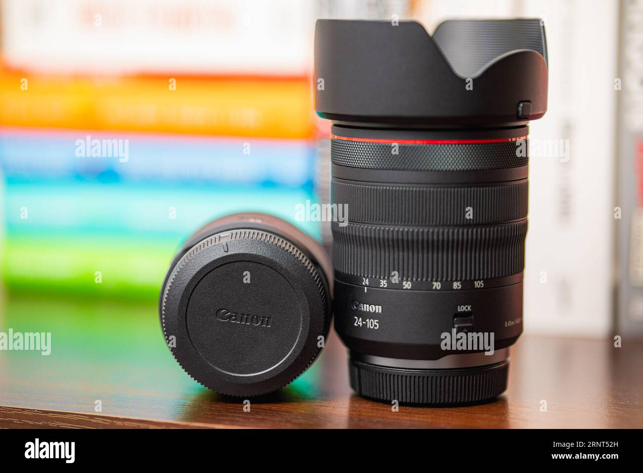 Wroclaw, Poland - May 17 2023: Zoom lens for Canon cameras RF 24-105mm ...