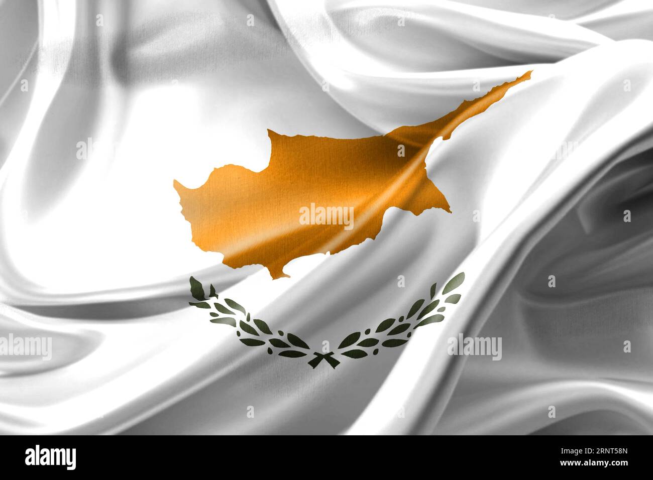 Cyprus Flag - Realistic Waving Fabric Flag Stock Photo - Alamy